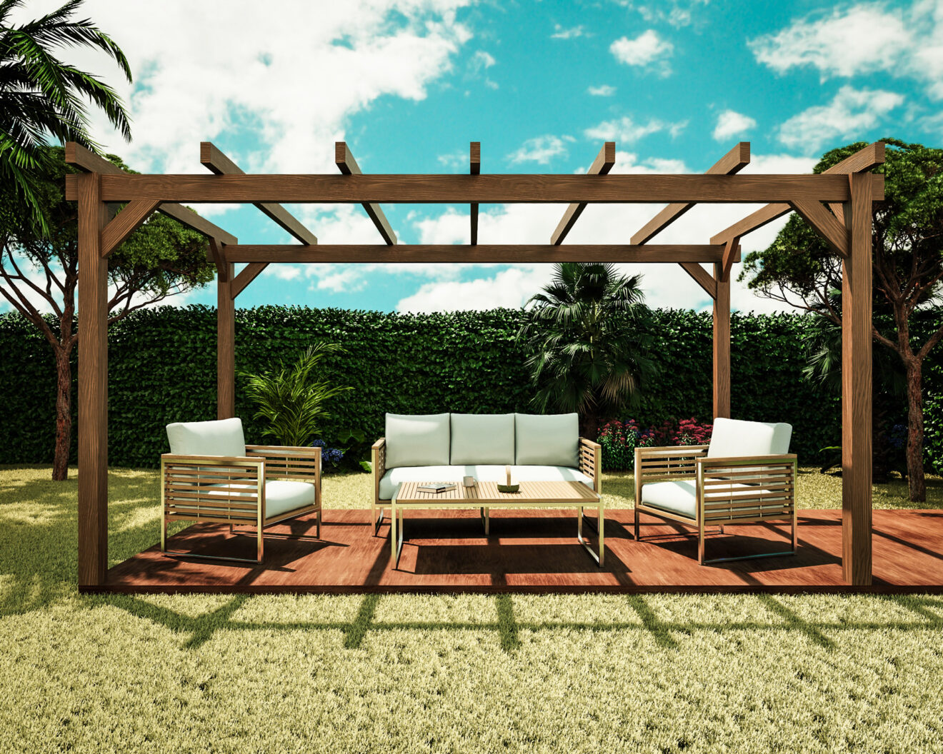 Bayit - Outdoor KeyShot Garden with Pergola - Creox
