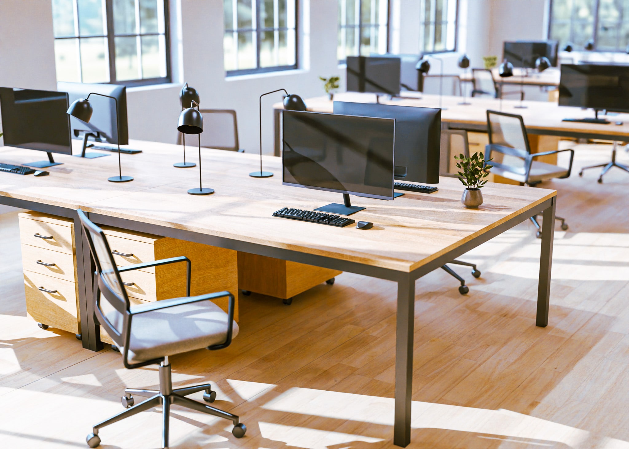 New Modern Office with Wood Accents for KeyShot - Creox