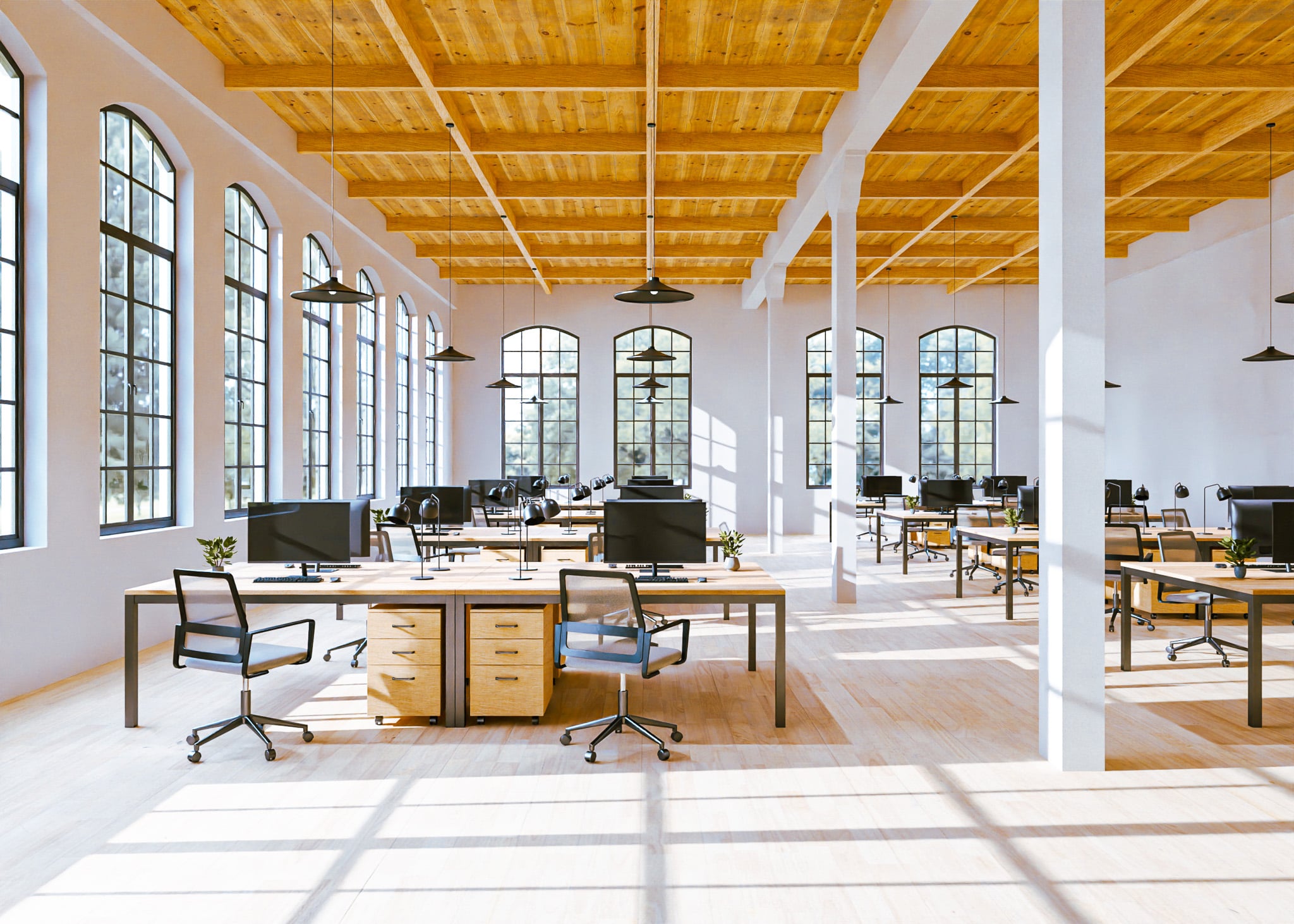 Tahsa – Modern Office with Wood Accents for KeyShot - Creox