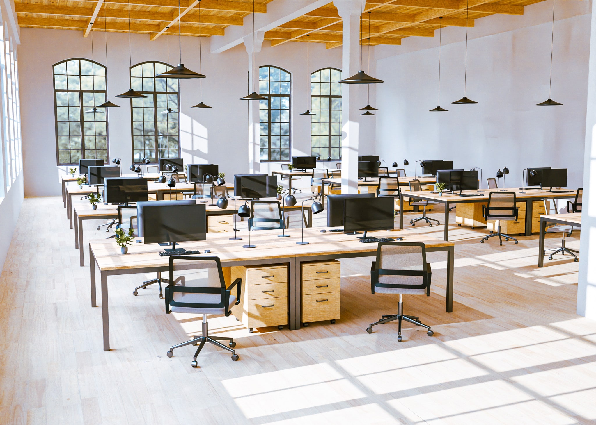 Tahsa – Modern Office with Wood Accents for KeyShot - Creox