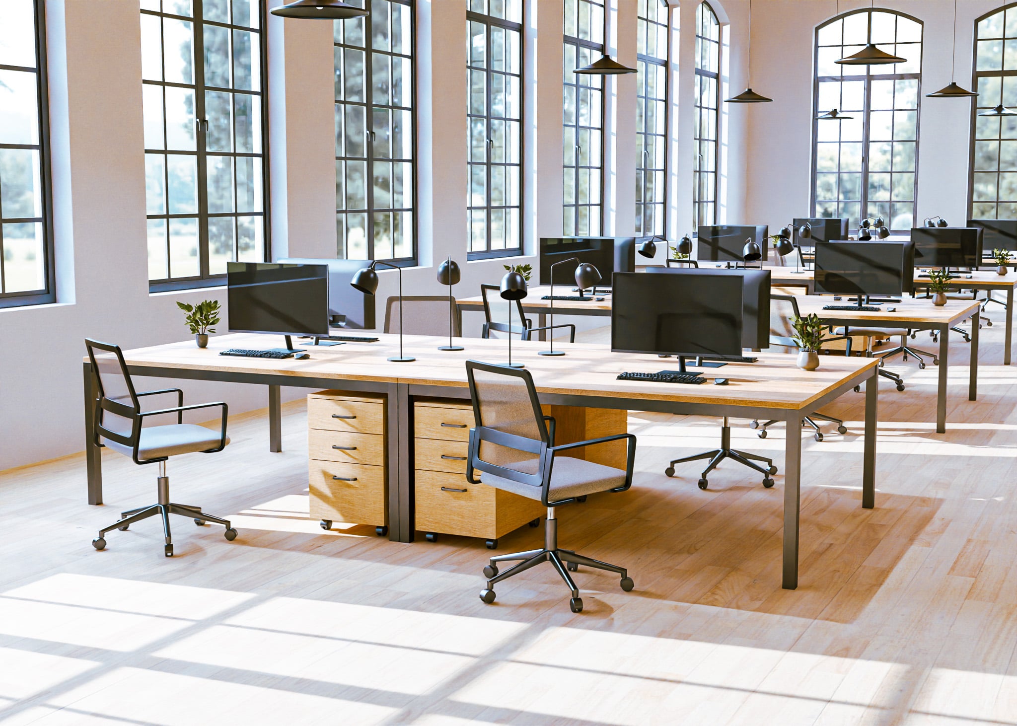 Tahsa – Modern Office with Wood Accents for KeyShot - Creox