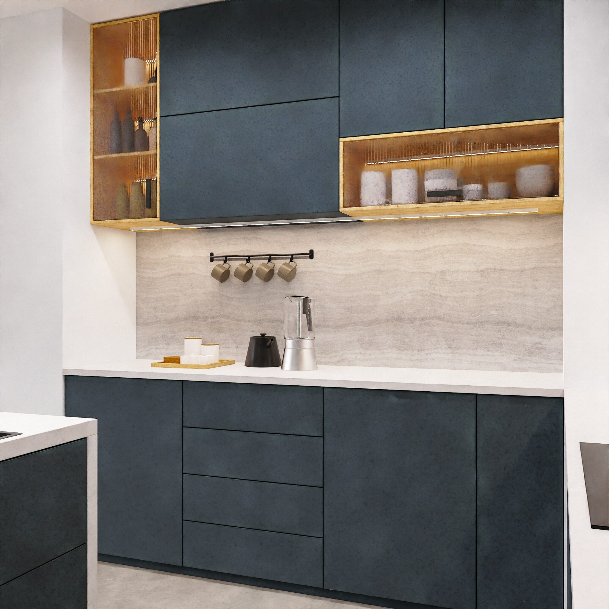 Terranova – Open Living Space with Kitchen & Terrace for KeyShot - Creox